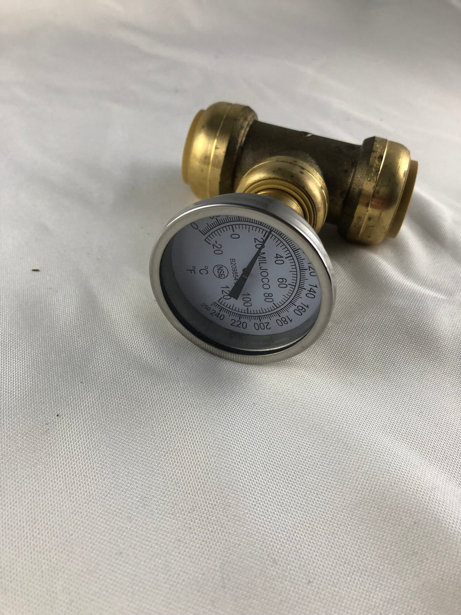 SharkBite 1” Coupling With Temperature Gauge – Outback Heating of VA, Inc